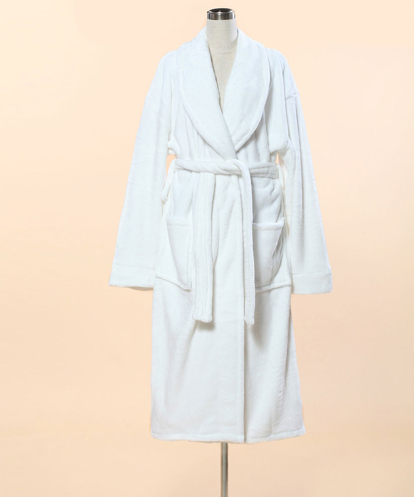 Extra Thick Micro Fiber Bathrobe - Soft Fleece Bathrobe W. Shawl Collar ...